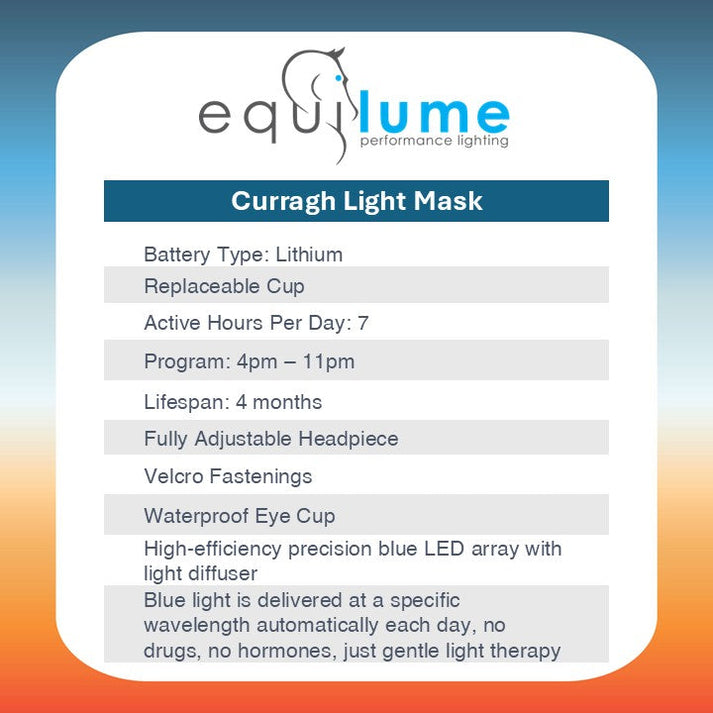 Equilume Curragh Breeding Light Mask – EQUILUME Australia Pty Ltd